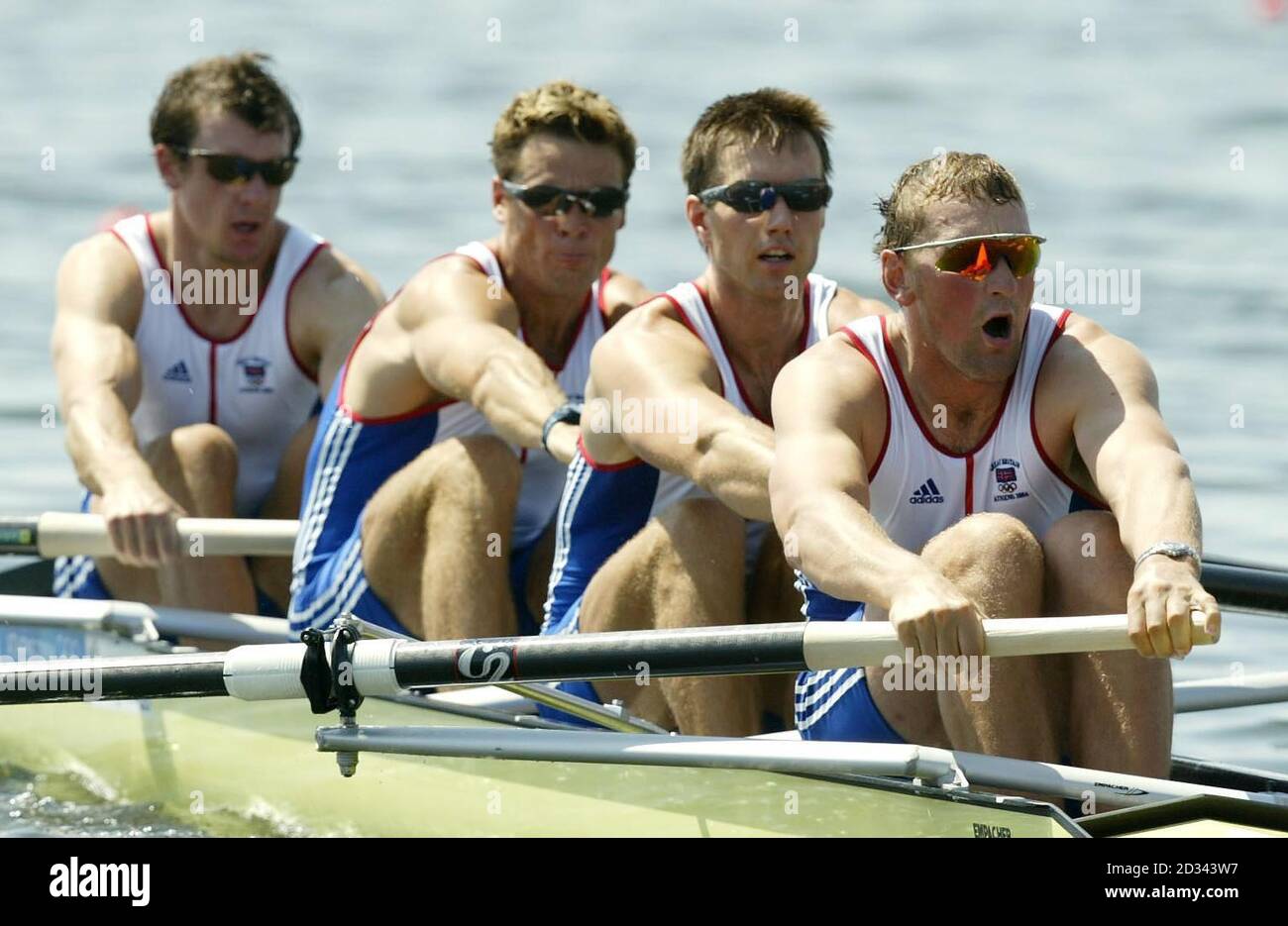 Britain's Men's Four rowing team (from right) Matthew Pinsent, Ed Coode ...