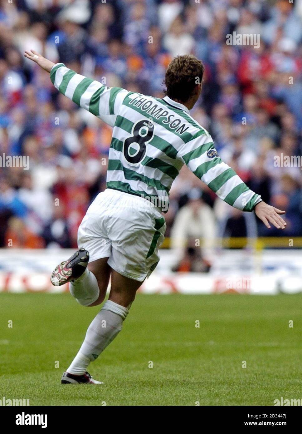 Celtic's Alan Thompson celebrates after scoring against Rangers during ...