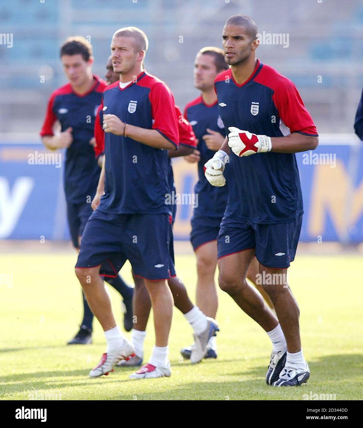 England goalkeeper david james during a training session hi-res stock ...