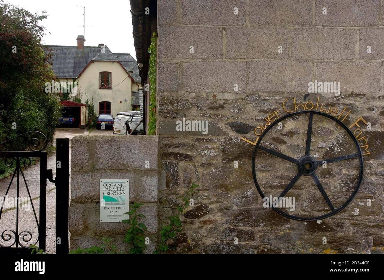 A general view of the front of Lower Cholwell Farm near the village of ...