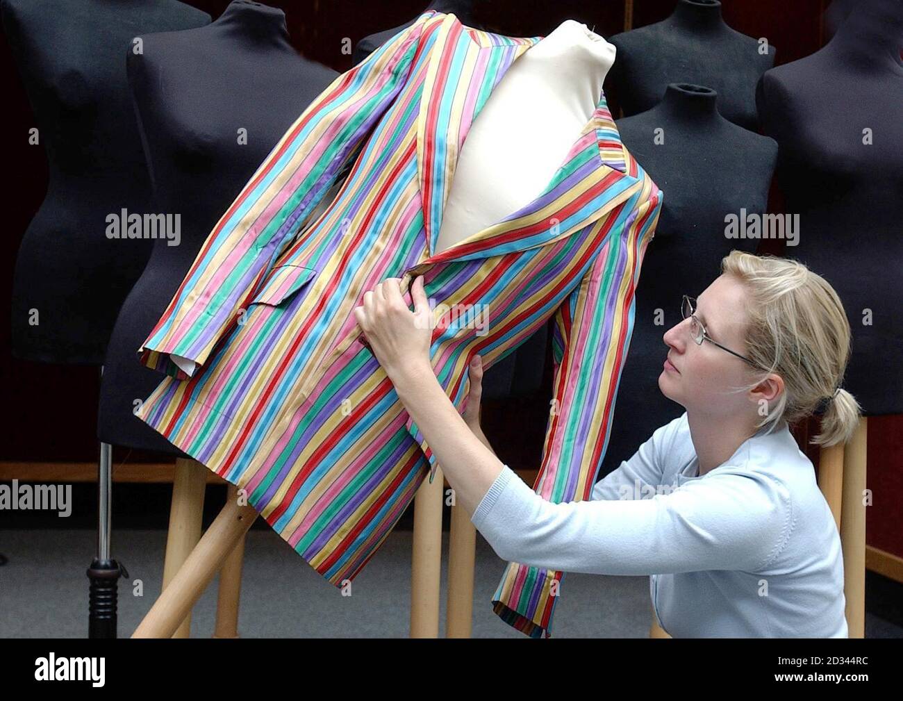 Rhiannon Bevan-John from Christies with a jacket worn by Keith Richards ...