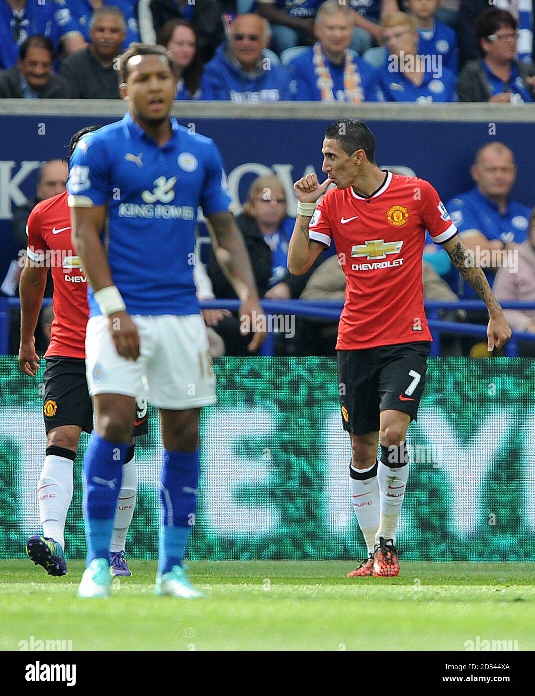 Manchester United's Angel Di Maria (right) celebrates after scoring his ...