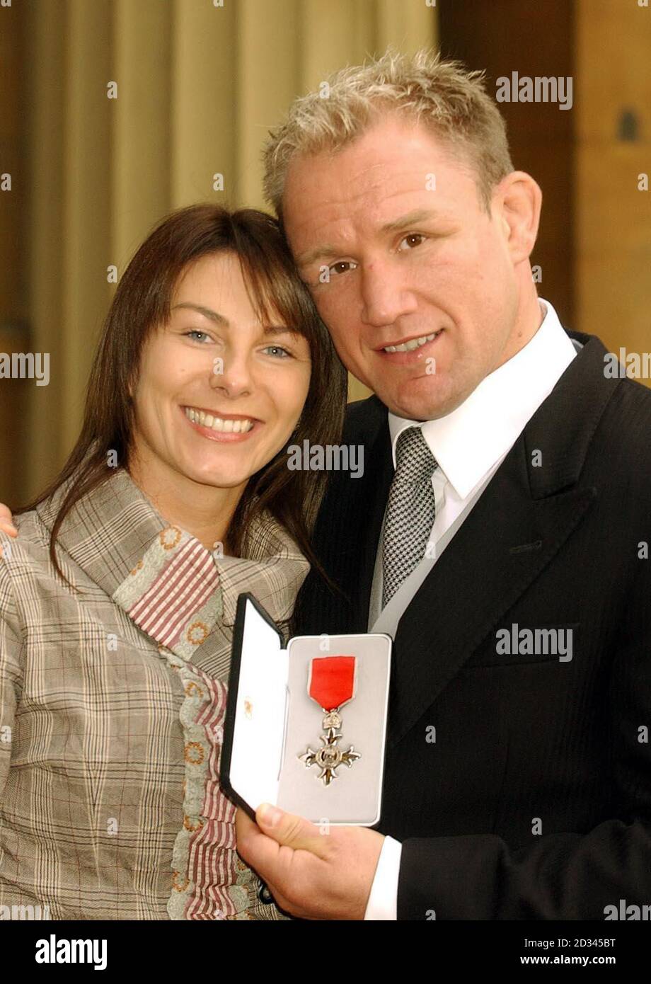 Neil Back, a member of England's Rugby World Cup winning side, with his ...