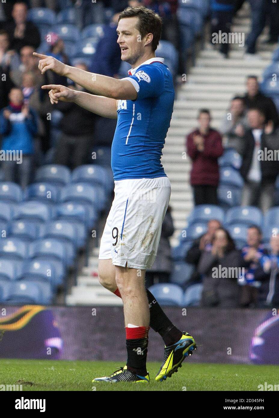Rangers' Jon Daly celebrates his second goal during the SPFL ...