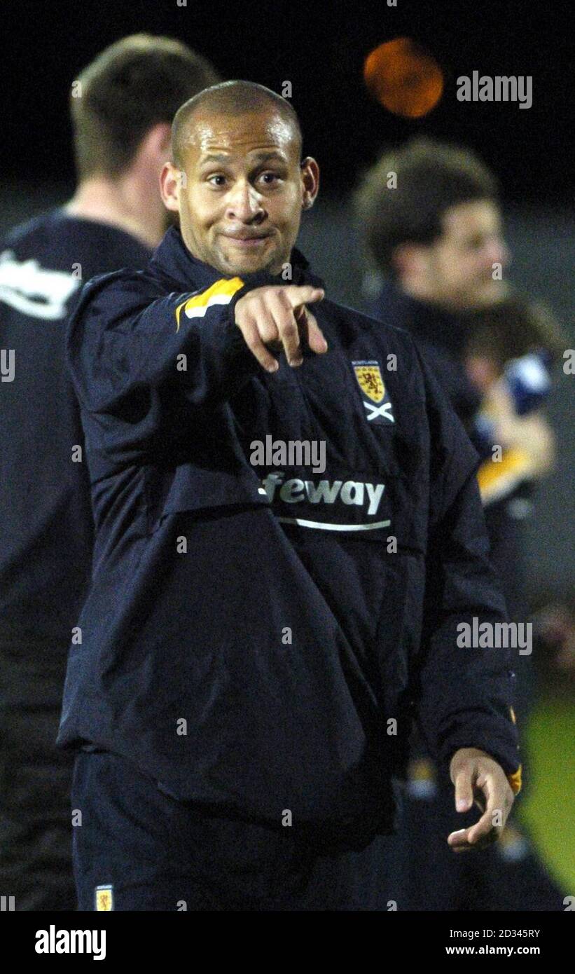 Scotlands Nigel Quashie during a training session at the Strathclyde ...