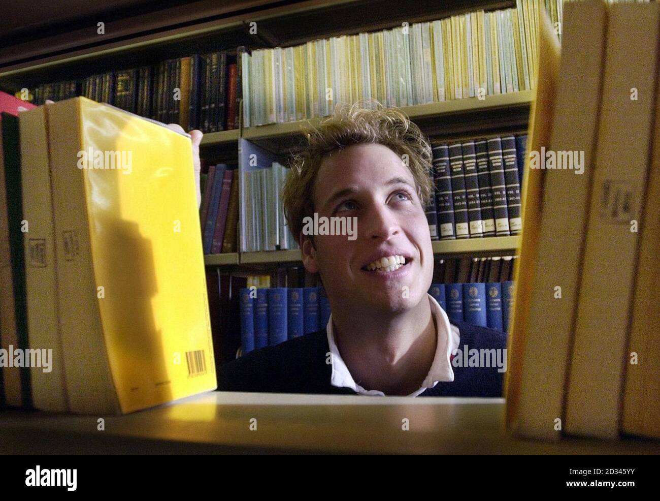 Prince William in the main university library, at St Andrews where he ...