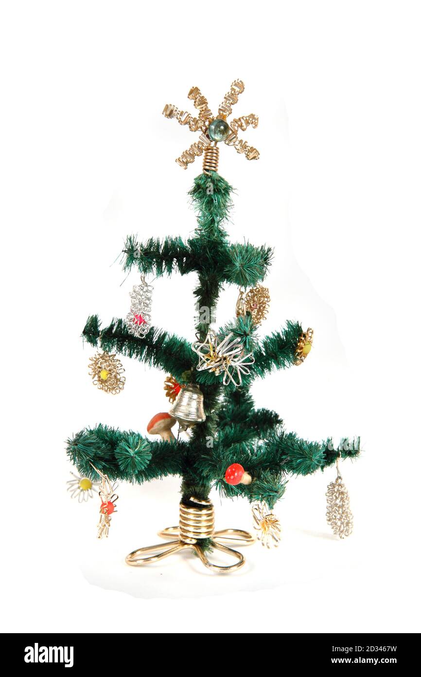 small and easy christmas tree isolated on the white background Stock ...