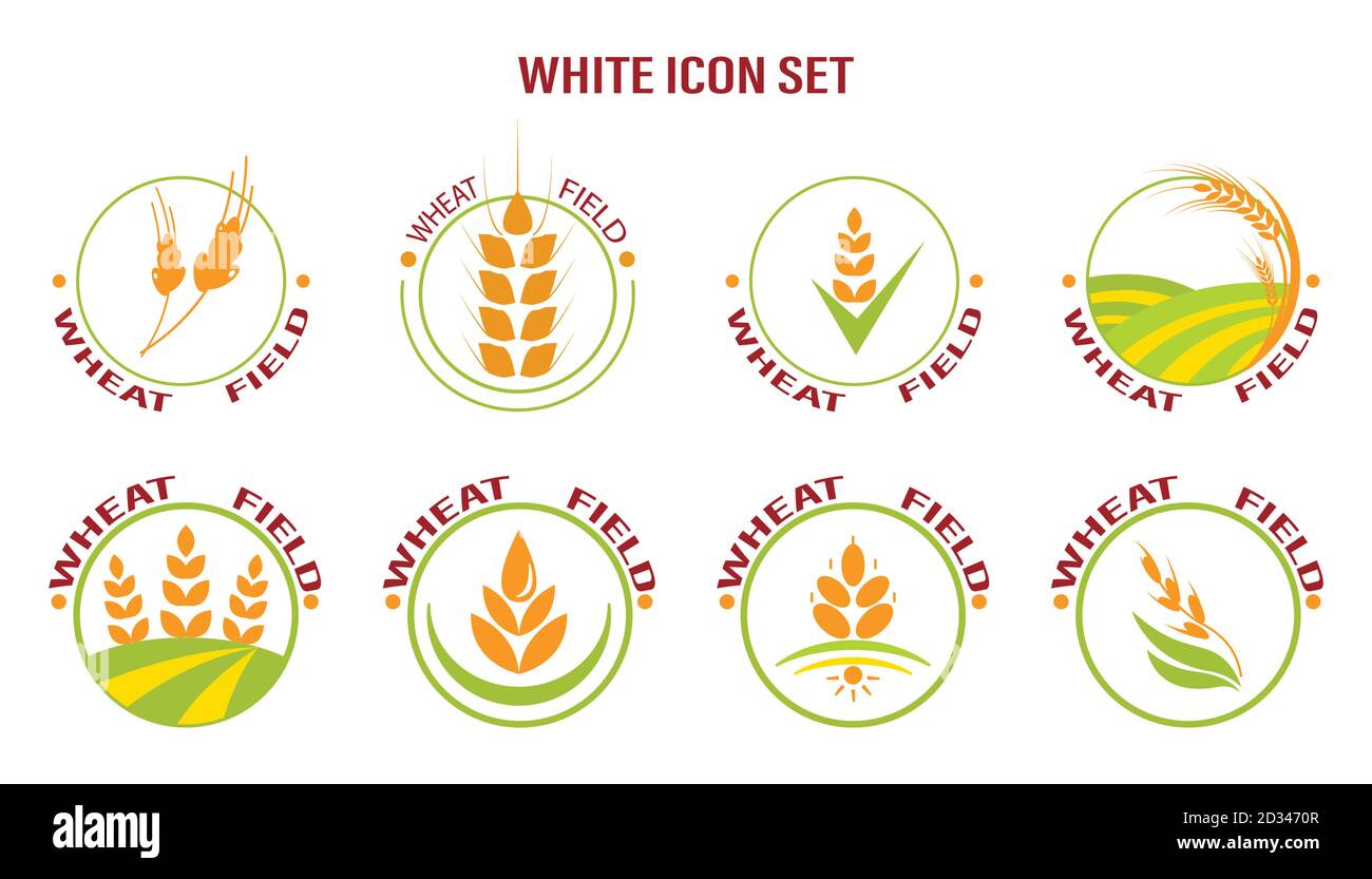 Wheat icon set on white background. Vector illustration. Suitable for ...