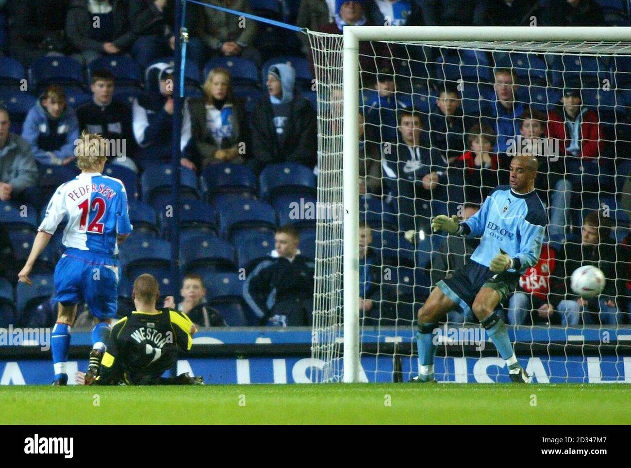 Scores third goal past cardiff city goalkeeper tony warner hi-res stock ...