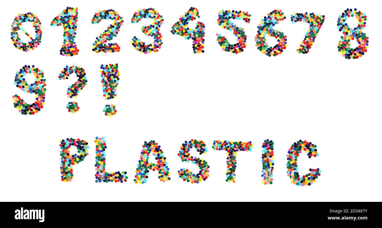 numbers from plastic caps isolated on the white background Stock Photo ...