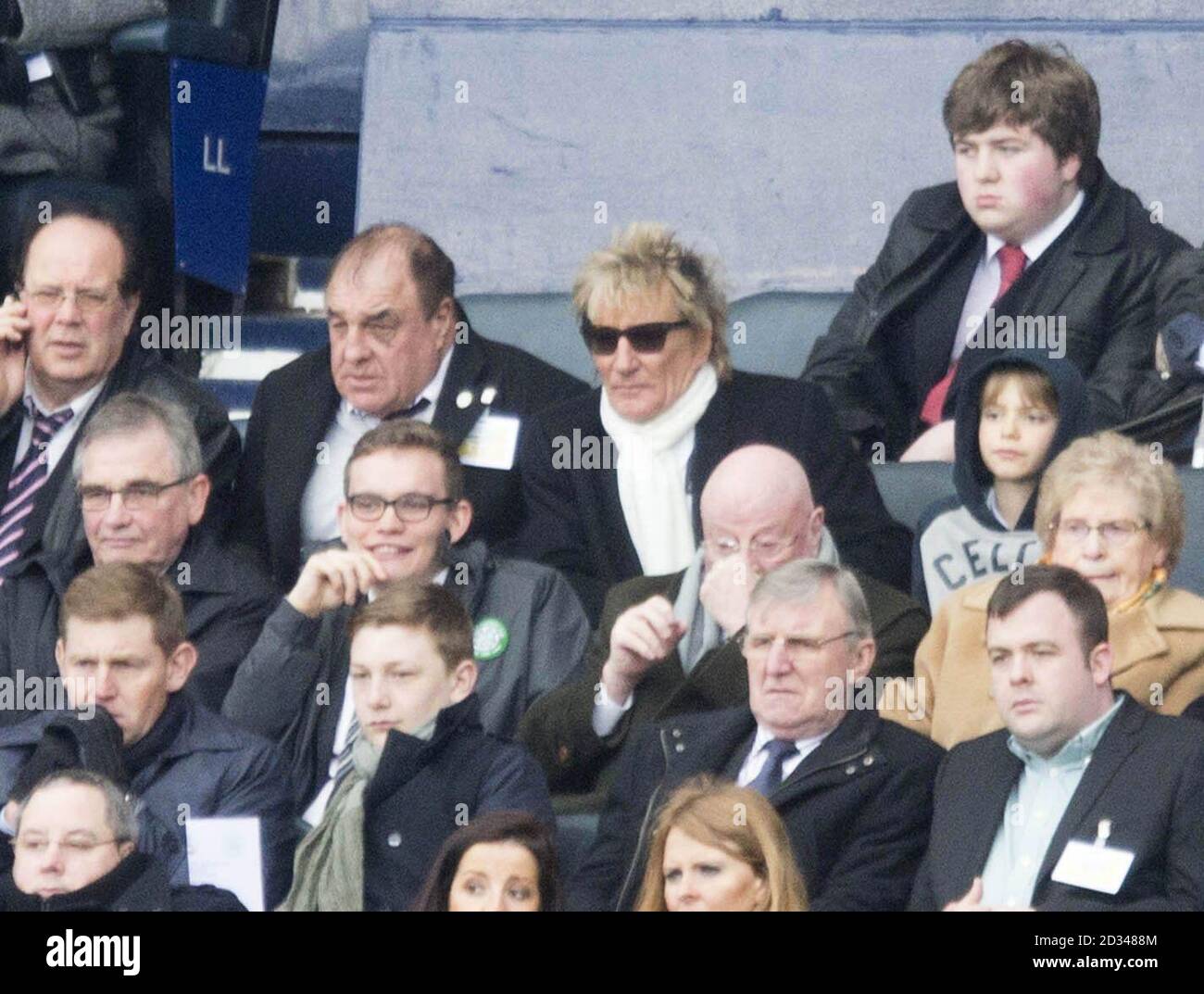 Rod Stewart watches during the QTS Scottish League Cup Final at Hampden ...
