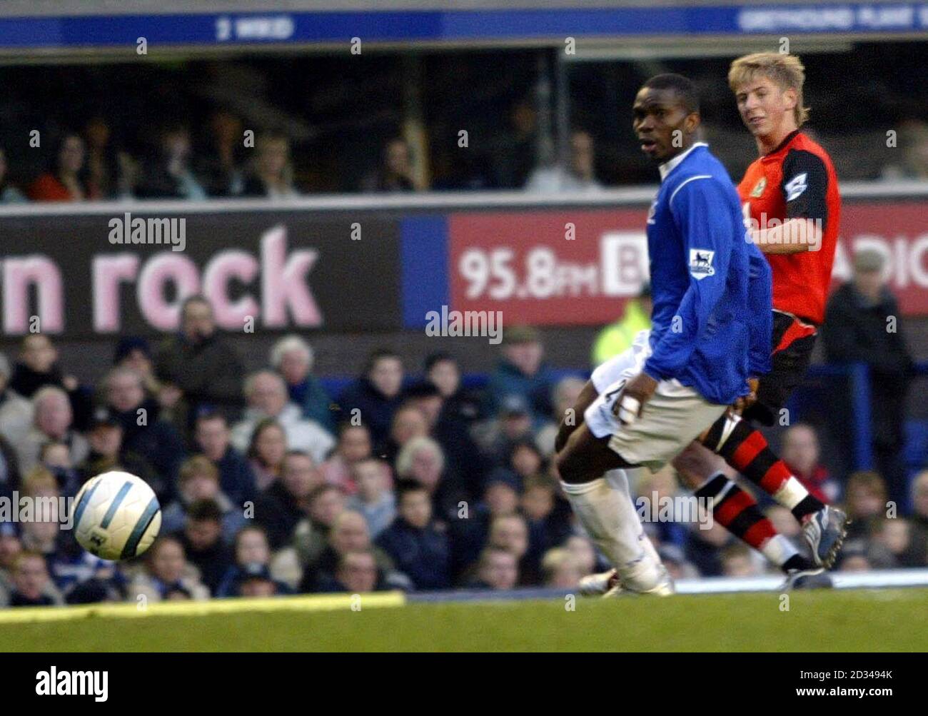 Blackburn Rovers' Jonathan Stead (right) scores the winning goal as ...