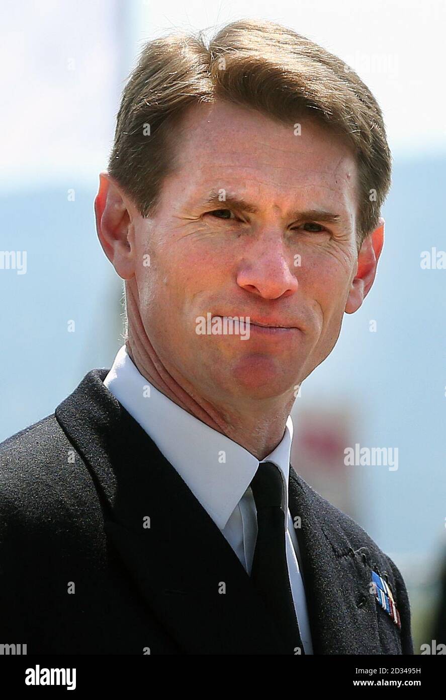 Captain Nick Cooke-Priest during a reception on HMS Bulwark with ...