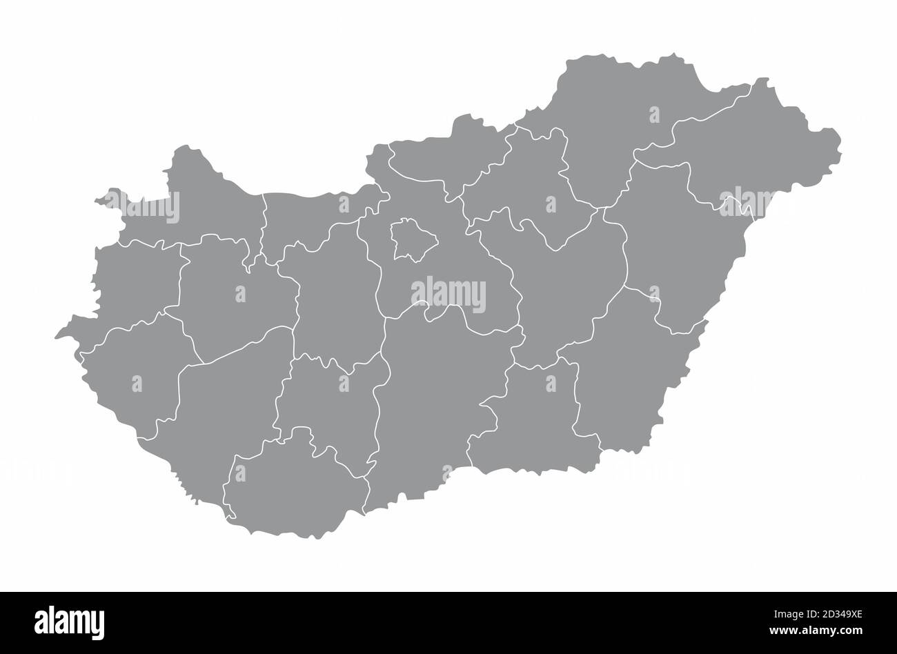 Hungary counties map Stock Vector Image & Art - Alamy