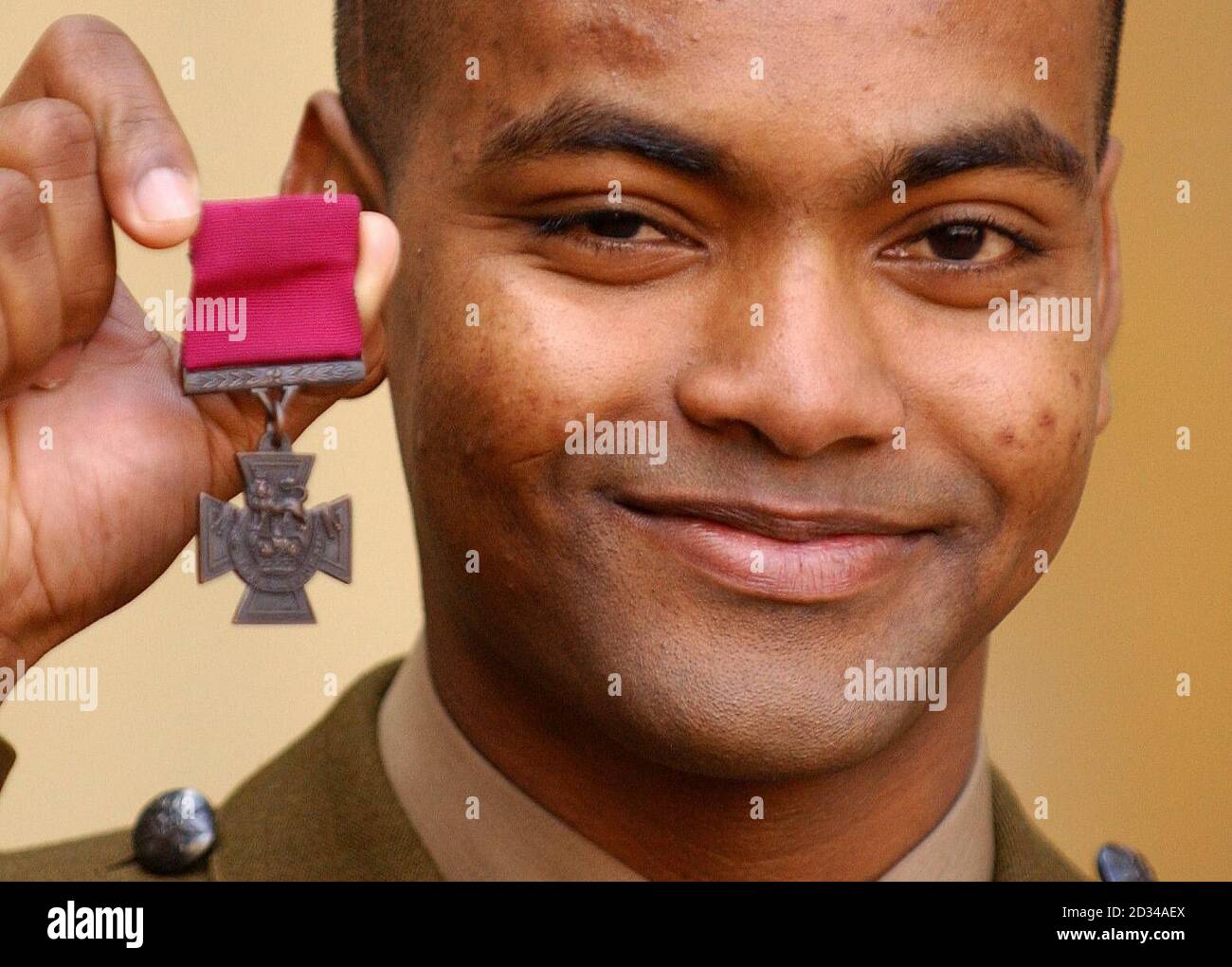 raq war hero Private Johnson Beharry after receiving the Victoria Cross ...