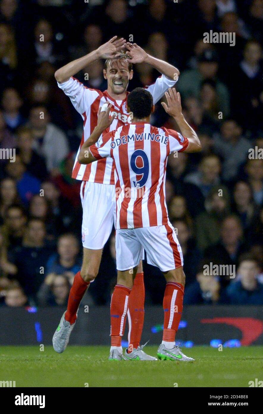 Stokes peter crouch celebrates scoring opening goal hi-res stock ...