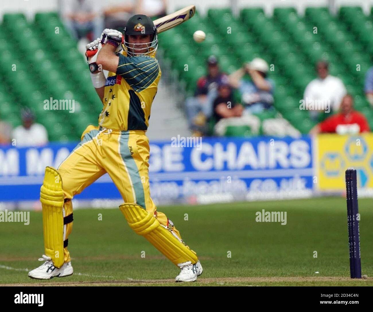 Australia's Matt Hayden hits out Stock Photo - Alamy
