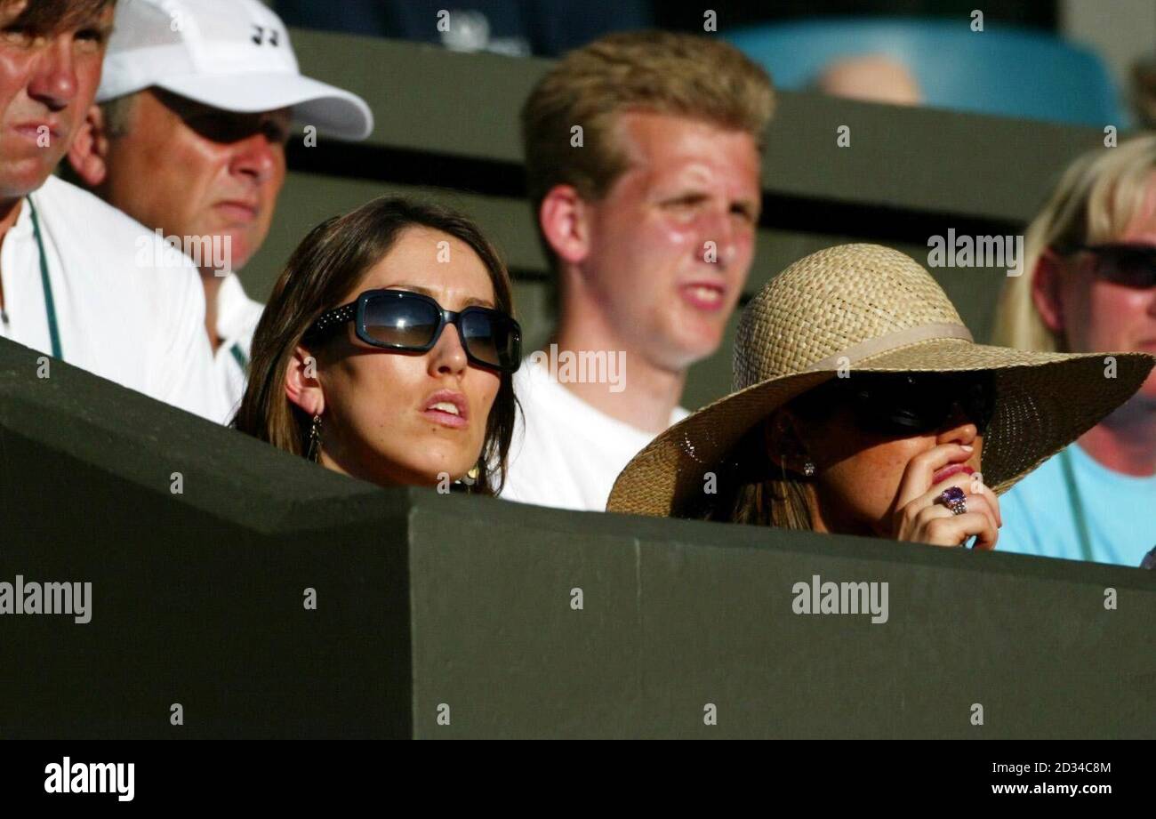Lucy Rusedski (L) wife of Great Britain's Greg Rusedski watches him in ...