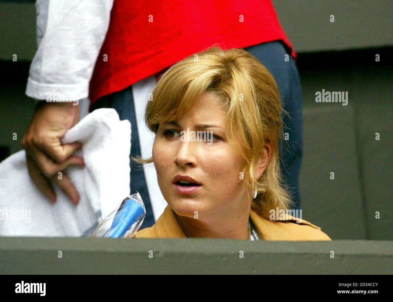 Mirka Vavrinec, girlfriend of Switzerland's Roger Federer watches him ...