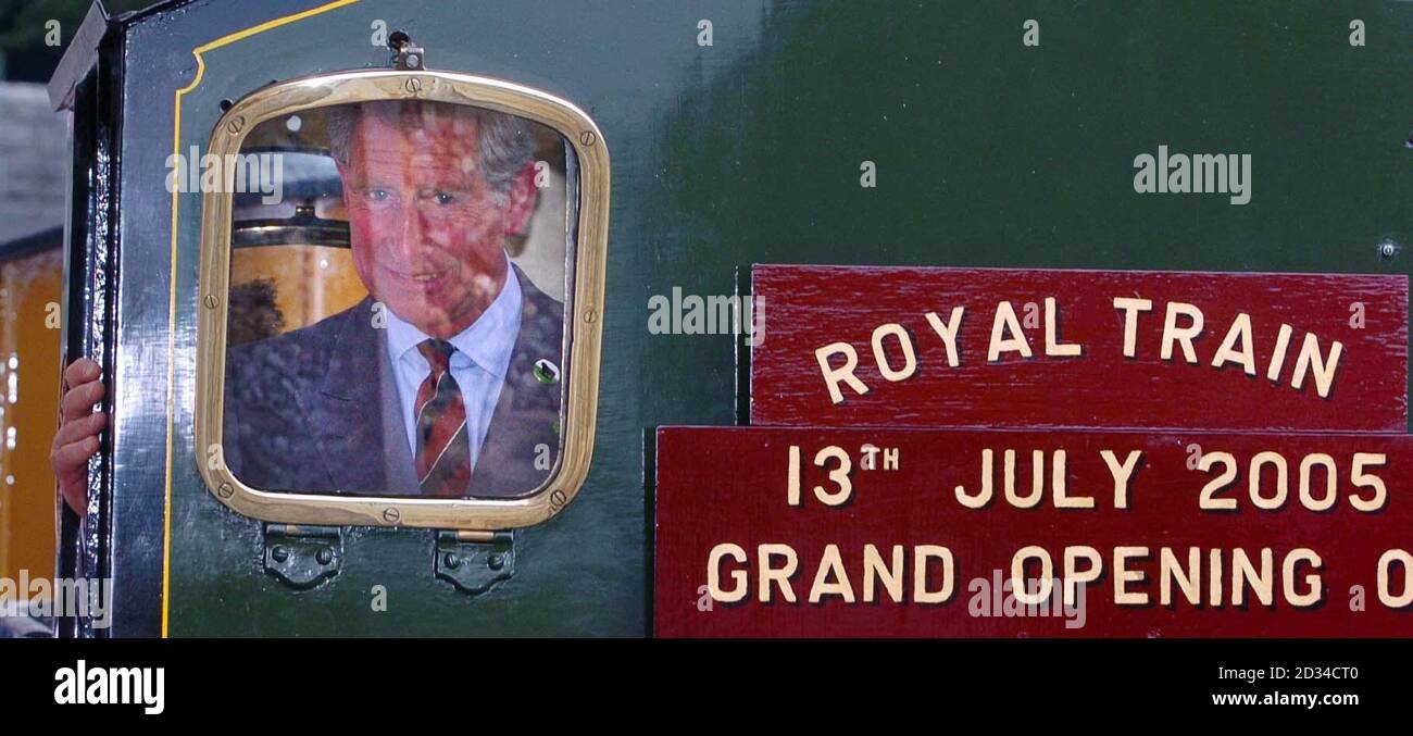 The Prince of Wales riding on the footplate of the steam engine No 7 ...