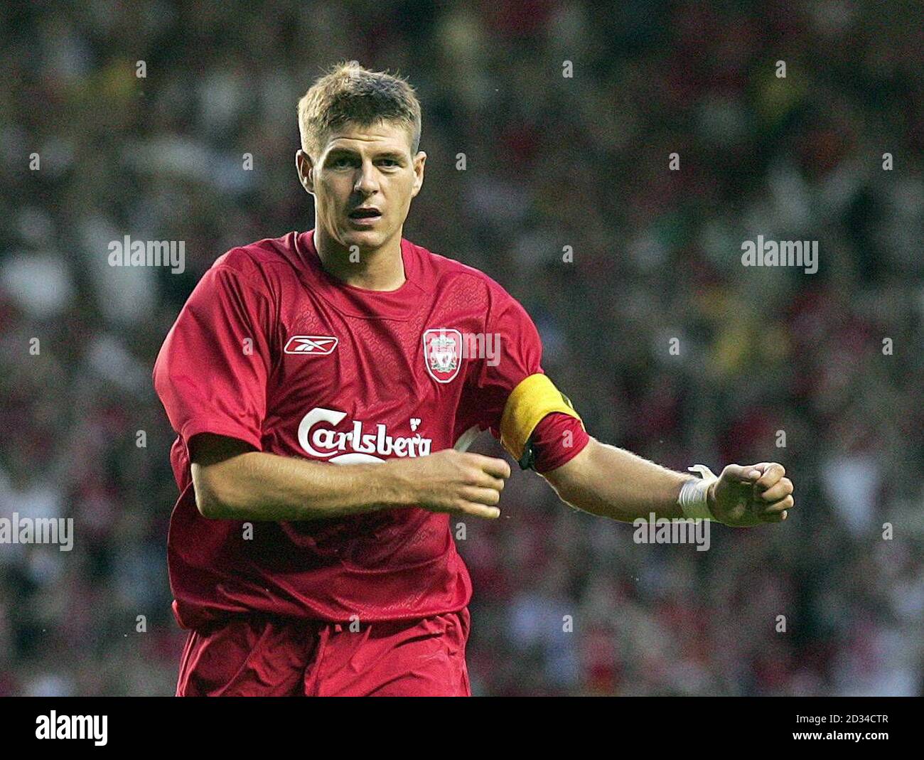 Liverpool's Steven Gerrard celebrates scoring a hat trick Stock Photo ...