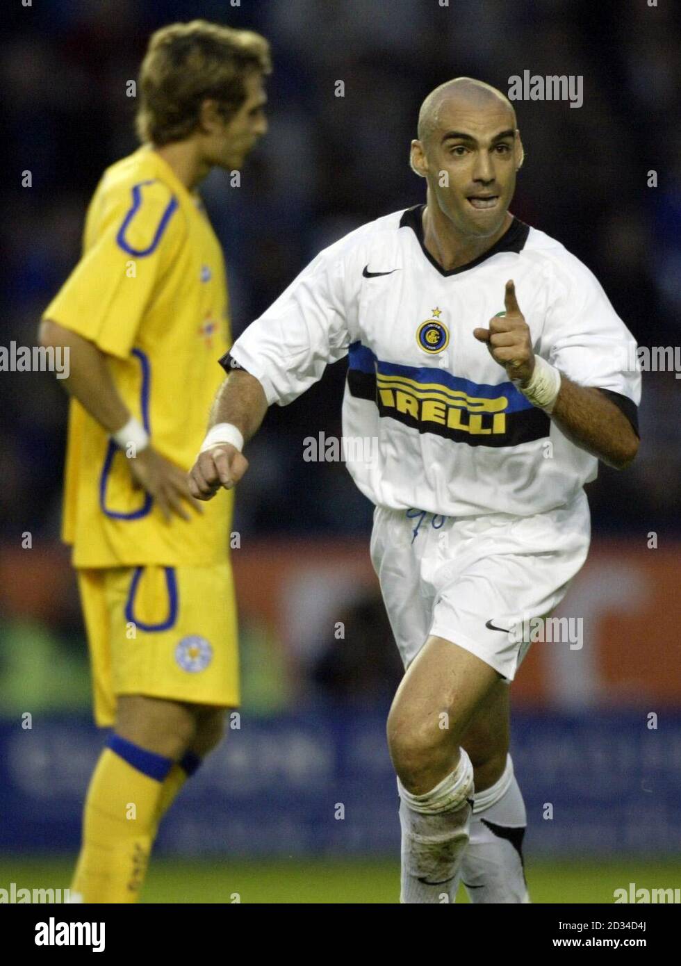 Inter Milan's Lampros Choutos celebrates scoring their second goal ...