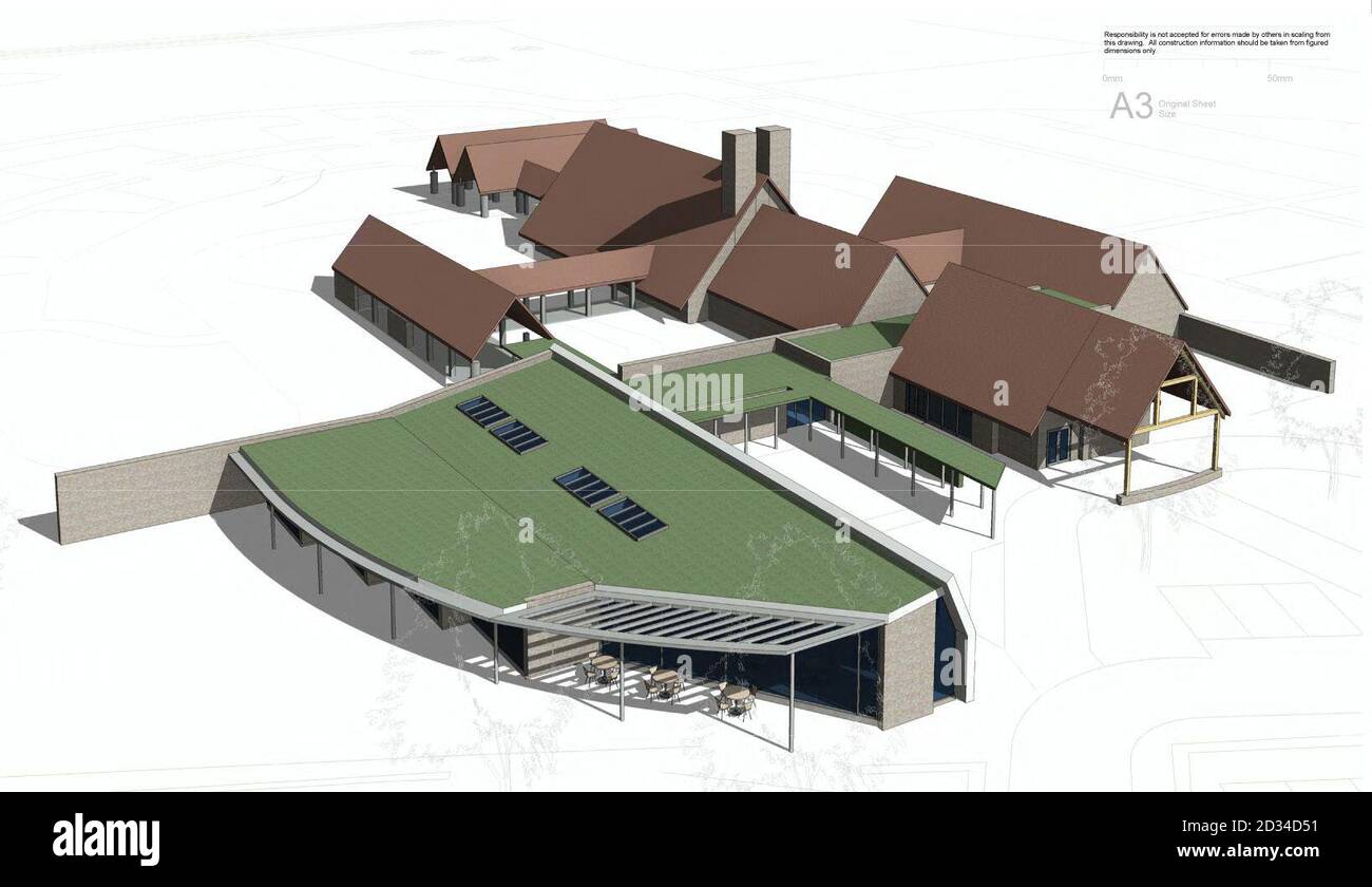 Undated artist's drawing of Westerleigh Crematorium, near Bristol ...