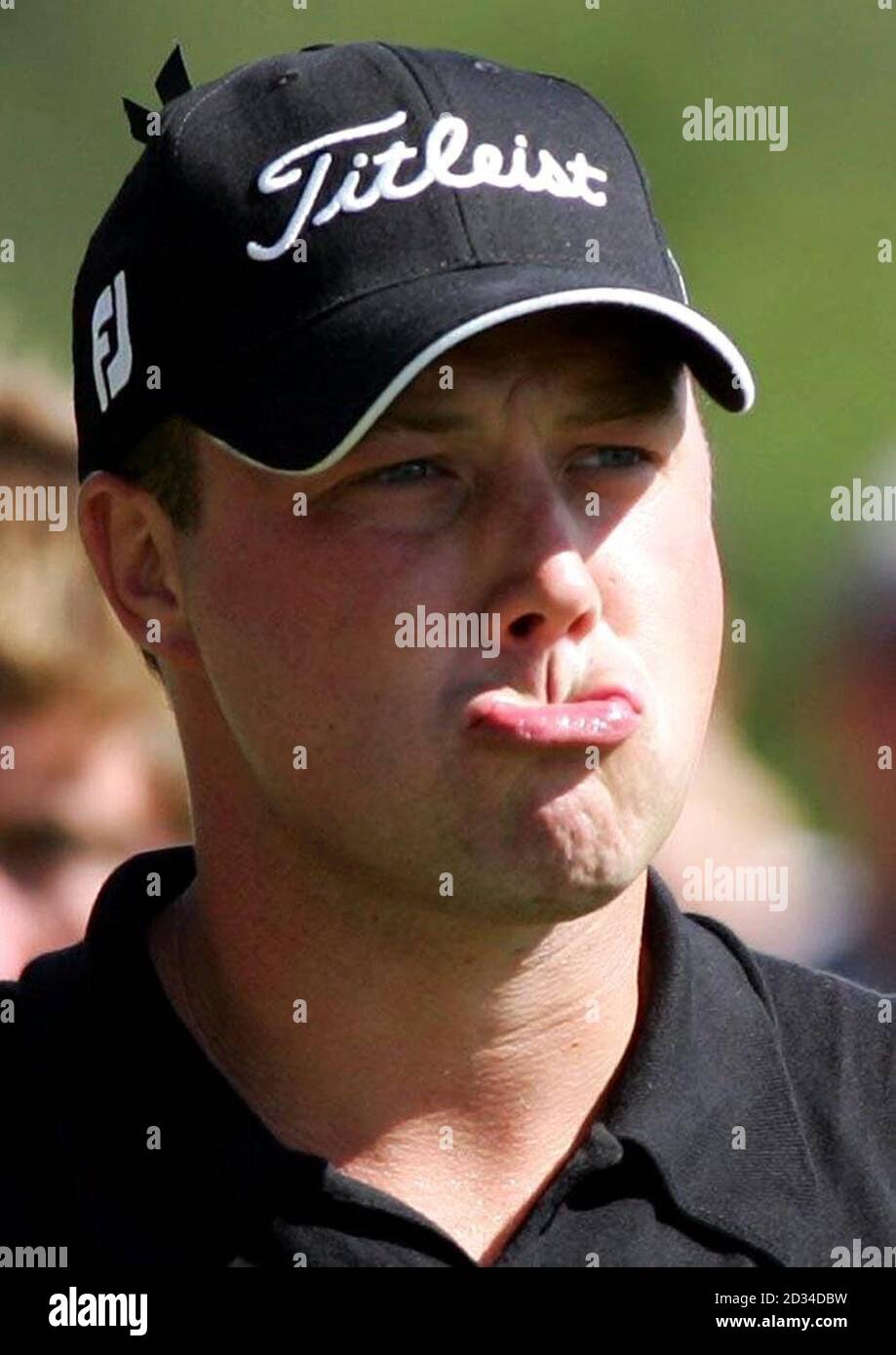 Scotland's Christopher Doak bites his top lip during the final day ...