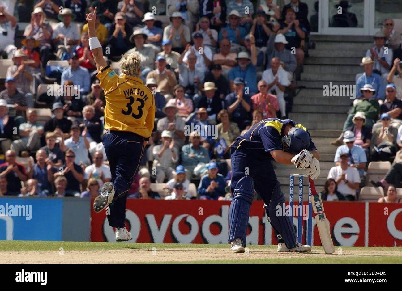 Yorkshire's Michael Lumb (R) can't hide his disapointment after losing ...