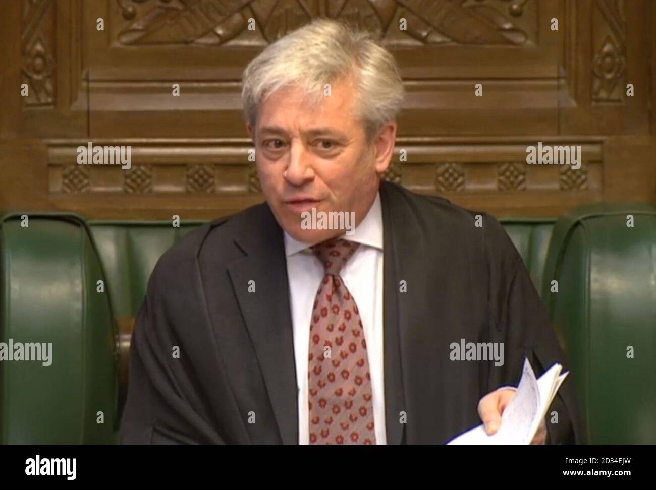 Commons Speaker John Bercow speaks during Prime Minister's Questions in ...