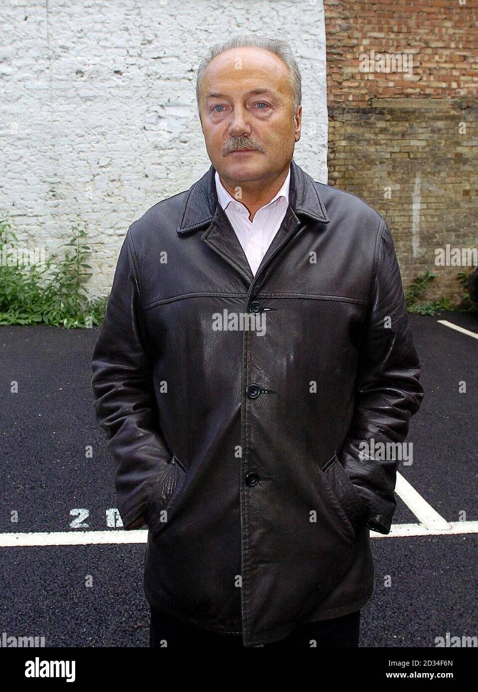 George galloway speaking outside his east london home hi-res stock ...