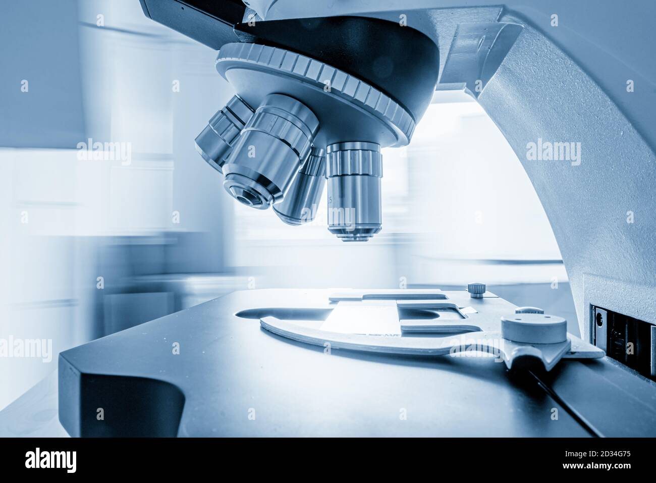 laboratory, microscope for chemistry biology test samples, examining ...