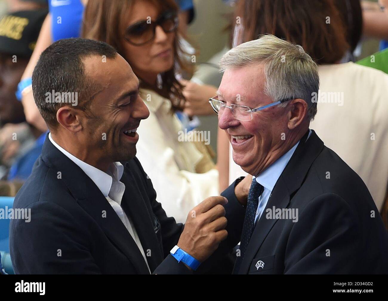 Sir Alex Ferguson (right) in the stands before the UEFA Euro 2016 Final ...