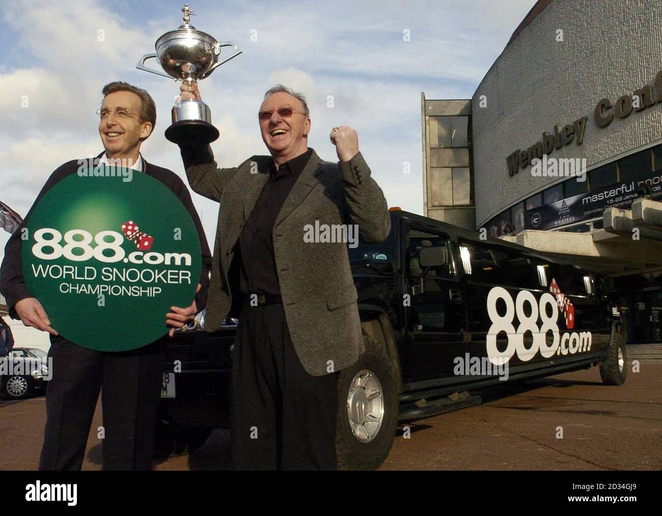 Former World Snooker Champions Terry Griffiths (L) and Dennis Taylor ...
