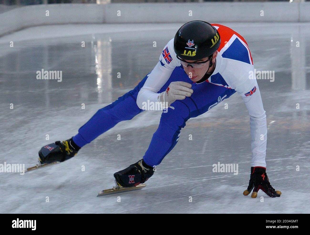 British speed skater and Winter Olympic hopeful Stuart Loughrey warms ...