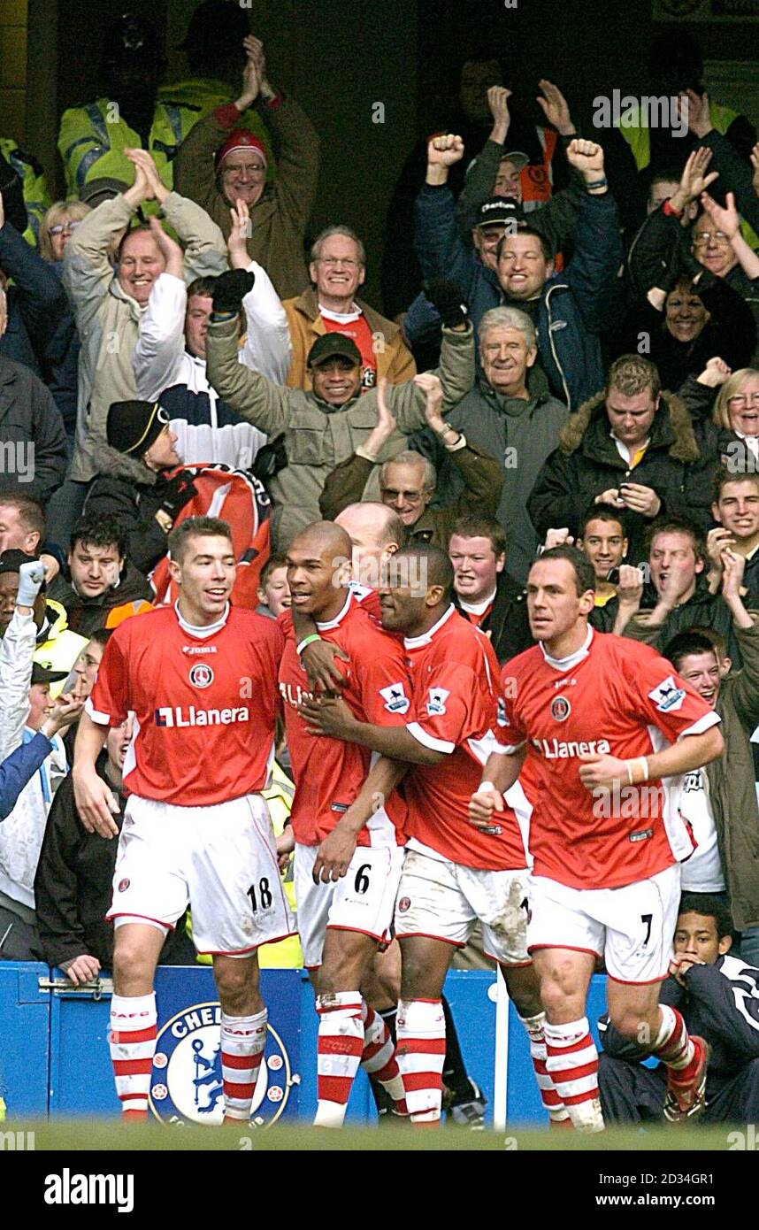 Charlton Athletic debutant Marcus Bent (second left) celebrates scoring ... Charlton Athletic debutant Marcus Bent (second left) celebrates scoring ...
