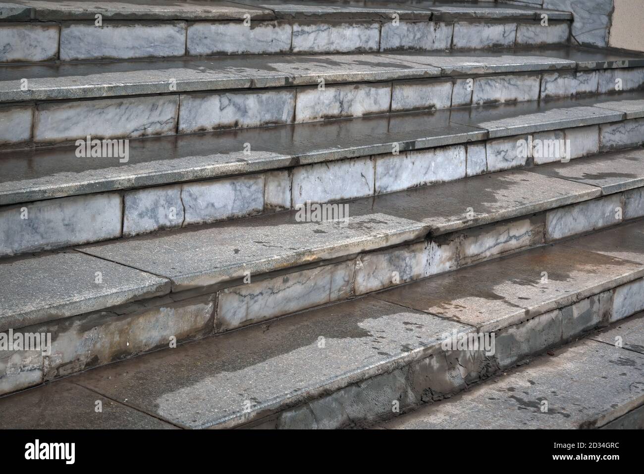 Close up stone steps texture. Close-up of steps covered with raindrops ...