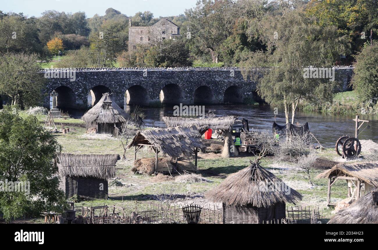 The set of the movie The Last Duel at Bective Bridge in Co Meath ...