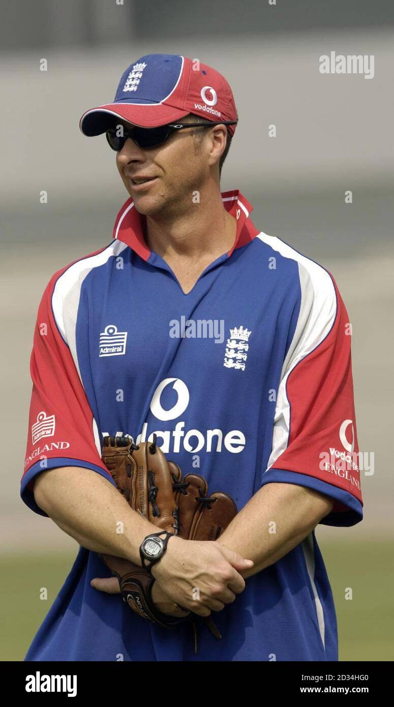 England bowling coach Troy Cooley during net practice at the cricket ...