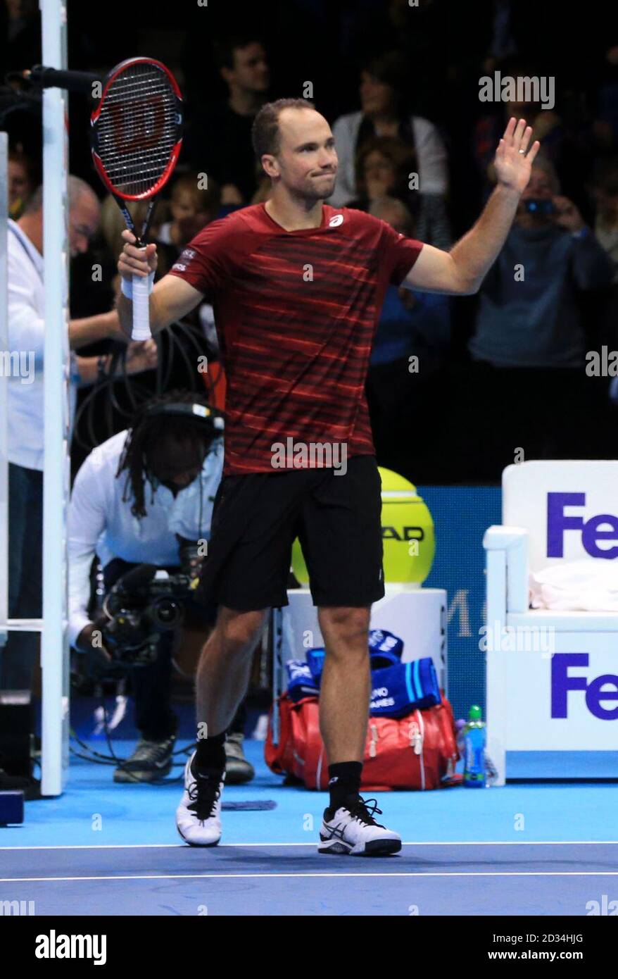 Brazil's Bruno Soares (left) celebrates victory during day five of the ...