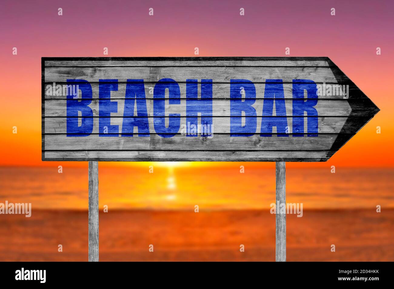 Beach Bar sign isolated Stock Photo - Alamy