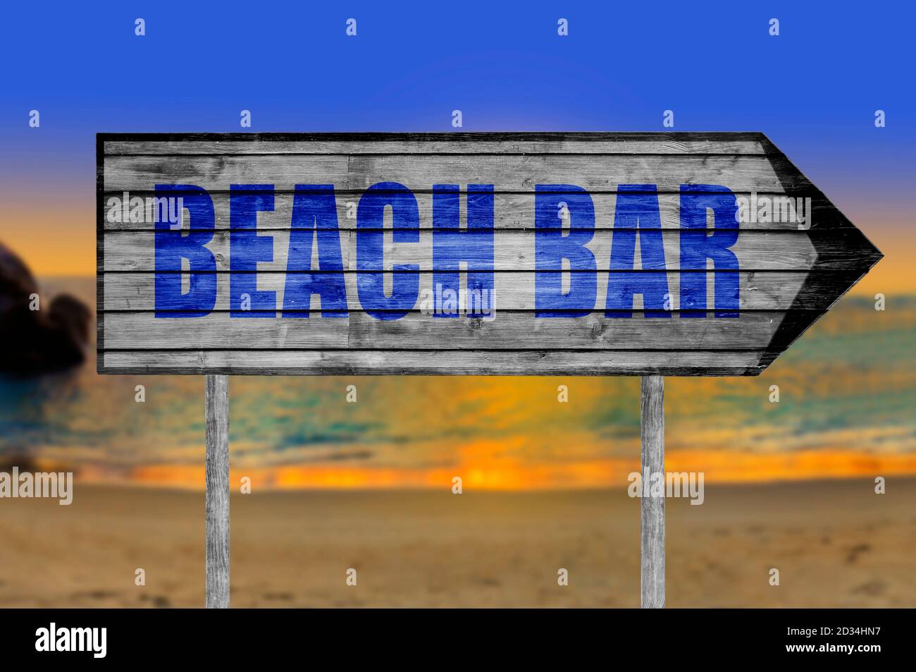 Beach Bar sign isolated Stock Photo - Alamy