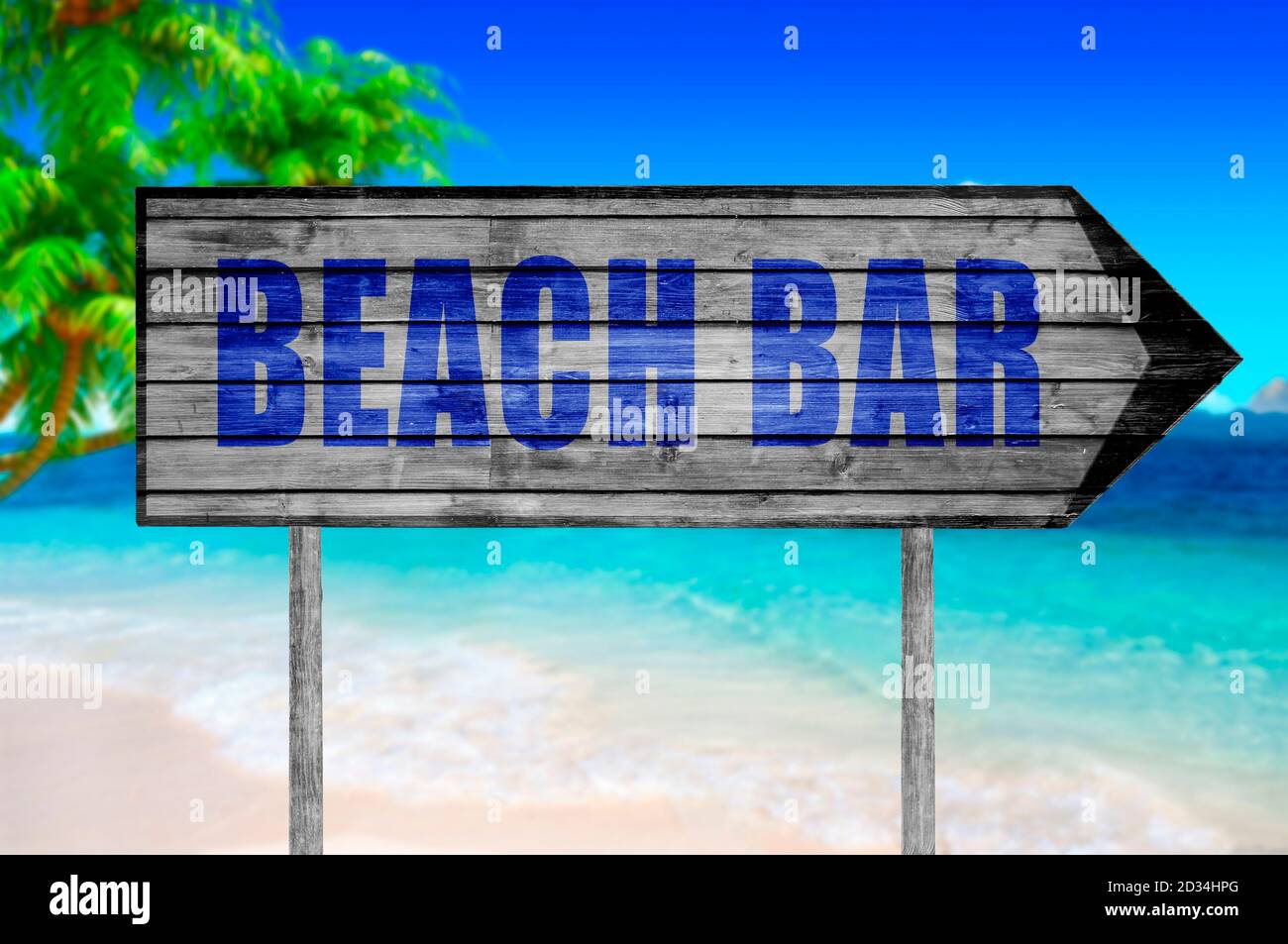 Beach Bar sign isolated Stock Photo - Alamy
