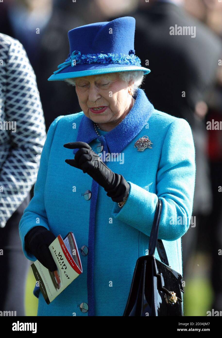 Queen Elizabeth II attends the Dubai Duty Free Spring Trials and Beer ...
