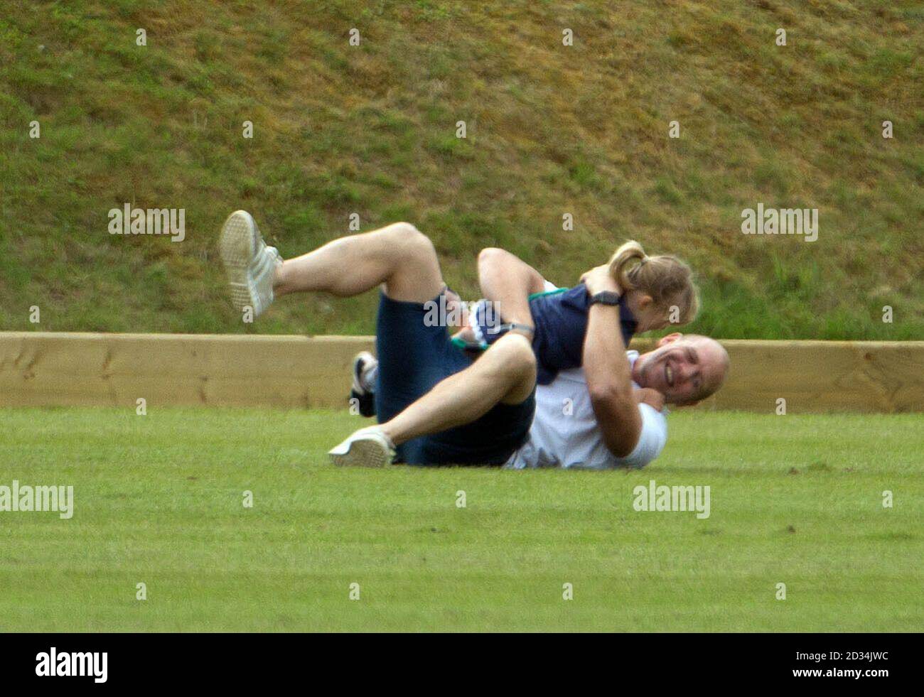 Mike Tindall with daughter Mia, at the Gloucestershire Festival of Polo ...