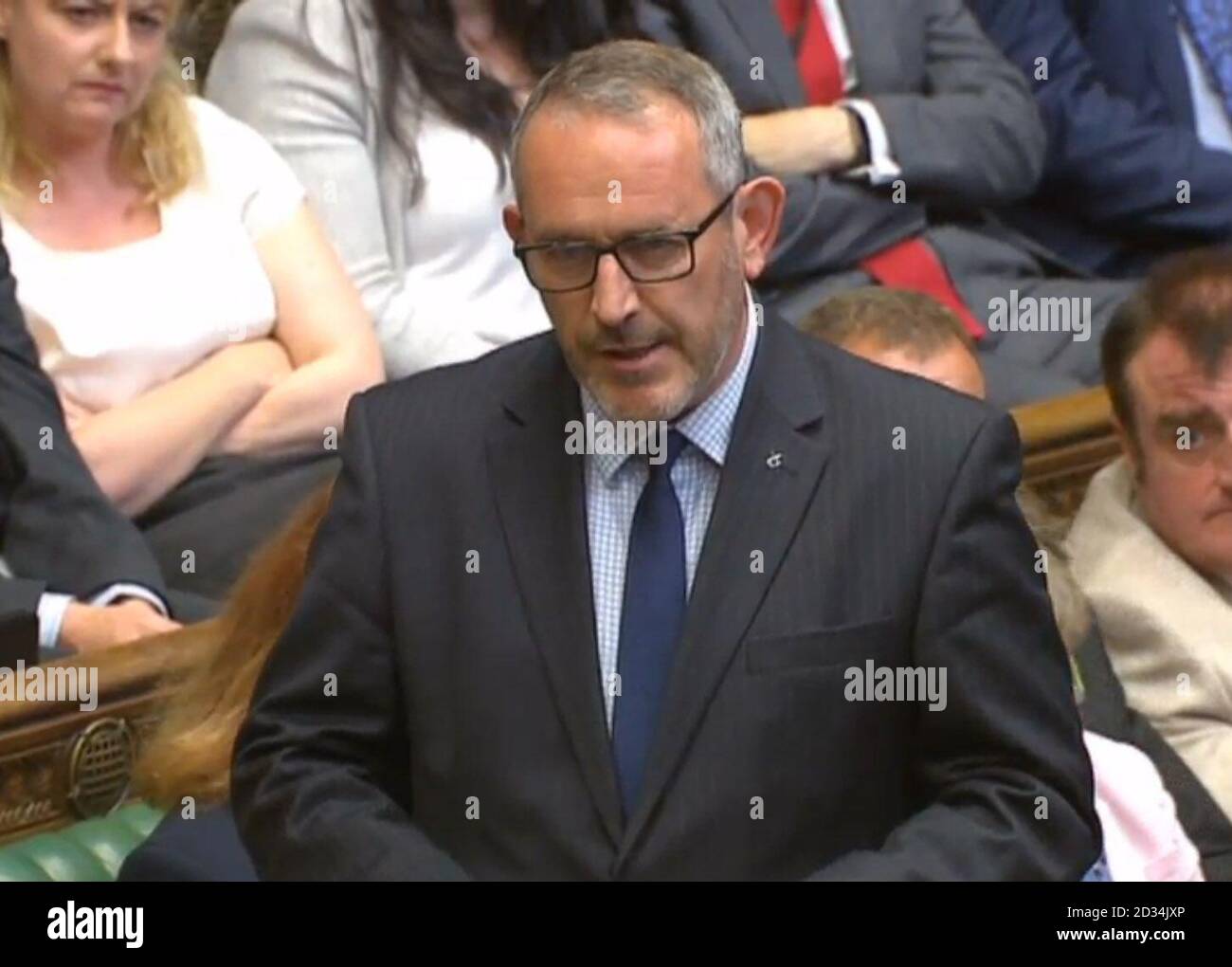 SNP MP Stewart Hosie speaking in the House of Commons, London, during its first sitting since ...