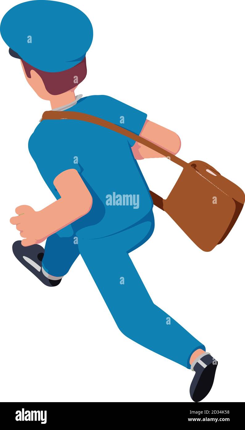 Running mailman icon. Isometric of running mailman vector icon for web ...