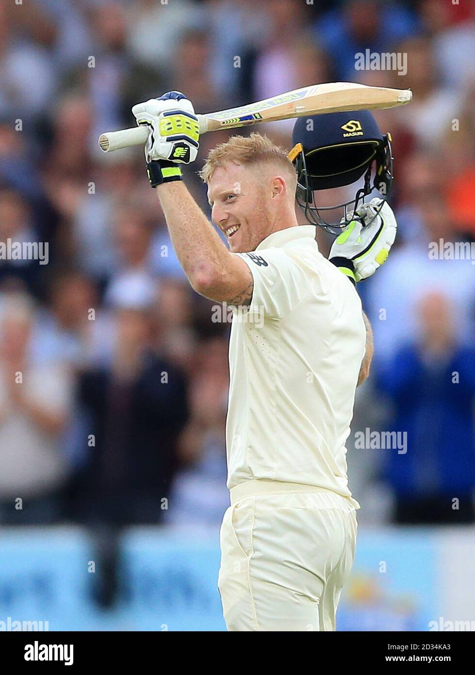 England's Ben Stokes celebrates after reaching his century during the ...