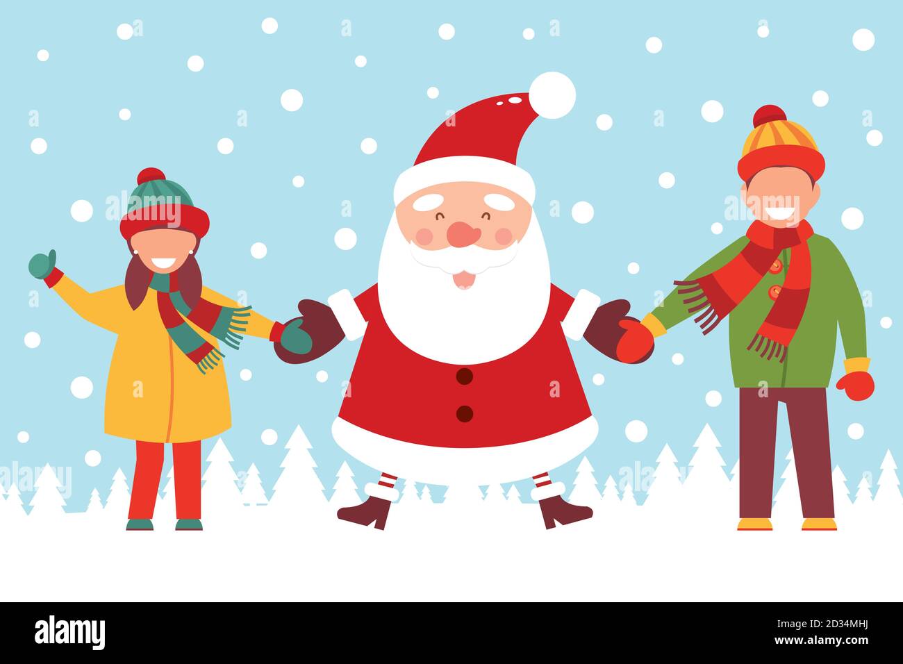 Santa Claus With Children Clip Art