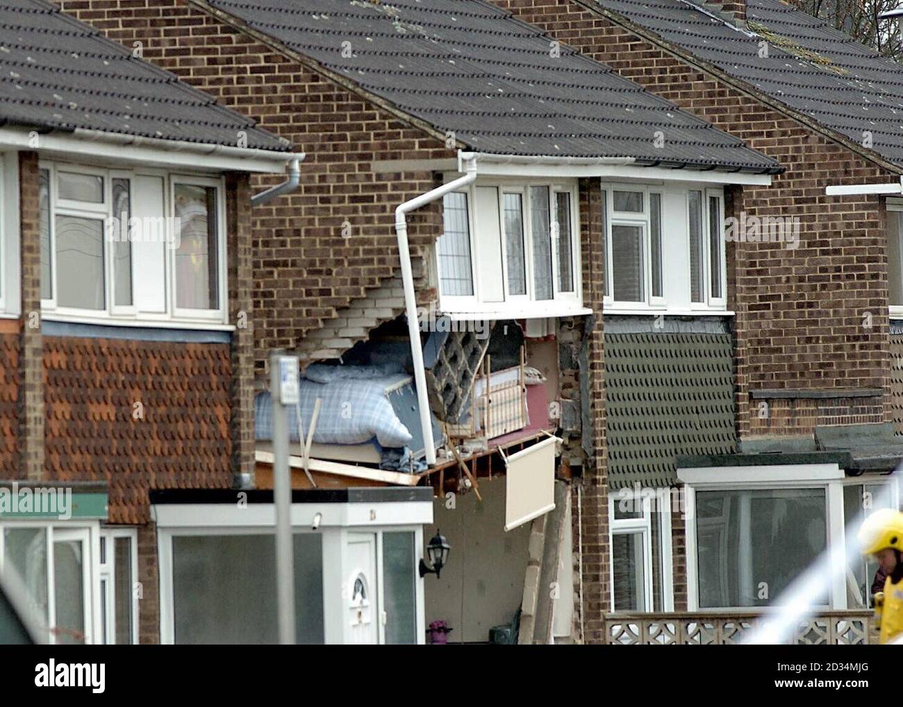 The collapsed house in Ridley Road, Bromley, Kent which meant that ...